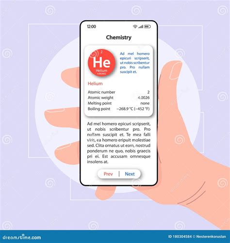 Chemistry Study Smartphone Interface Vector Template Mobile App Page White Design Layout Stock