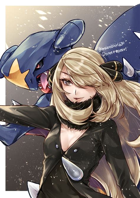 Cynthia And Garchomp Pokemon And More Drawn By Kandenbiriri Danbooru