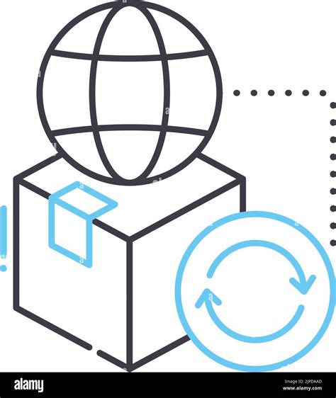 Global Logistic Line Icon Outline Symbol Vector Illustration Concept Sign Stock Vector Image
