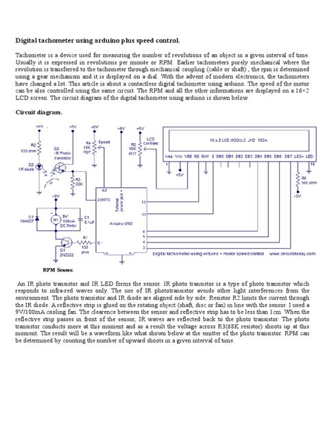 digital tachometer using arduino plus speed control pdf transistor