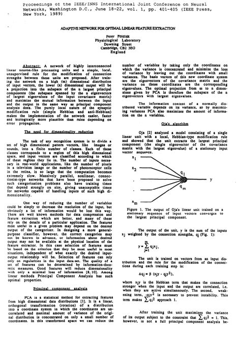 Pdf Adaptive Network For Optimal Linear Feature Extraction