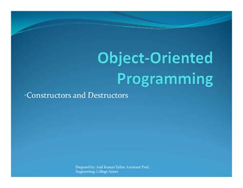 Constructors And Destructors Slides •constructorsconstructors And