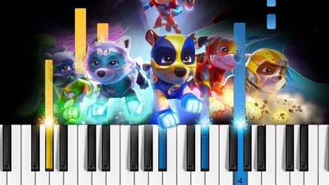Paw Patrol The Mighty Pups Theme Song Piano Tutorial Youtube