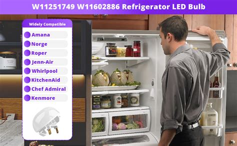 W11251749 W11602886 Refrigerator Led Freezer Light Bulb