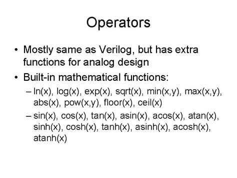 Tutorial 1 An Introduction To Veriloga Transitioning From