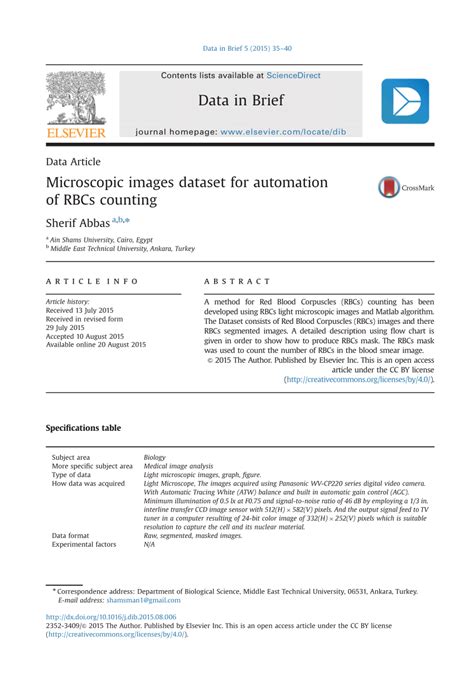 Pdf Microscopic Images Dataset For Automation Of Rbcs Counting