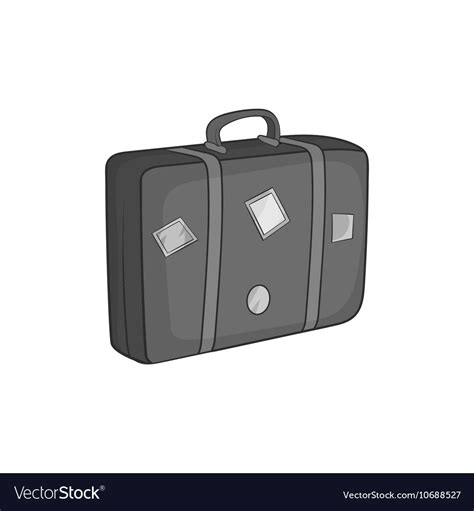 Travel Suitcase Icon Black Monochrome Style Vector Image