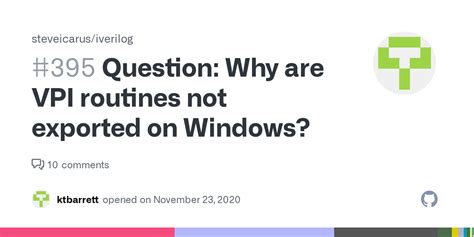 Question Why Are Vpi Routines Not Exported On Windows · Issue 395