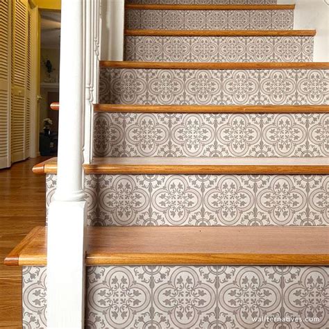 Palladium Tile Stair Riser Decals Tan Stair Riser Decals Staircase