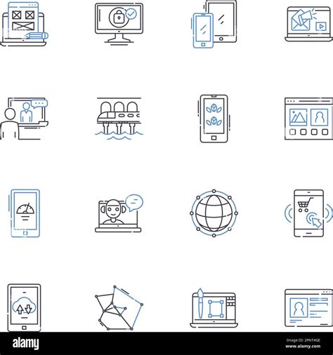 Machine Intelligence Line Icons Collection Automation Precision
