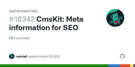 Cmskit Meta Information For Seo · Issue 16342 · Abpframeworkabp · Github