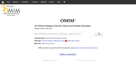 Omim Online Mendelian Inheritance In Man遗传疾病数据集基因数据库数据集