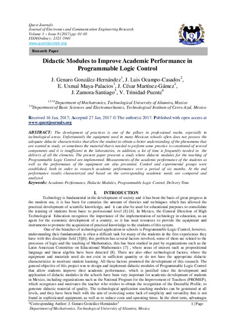 Pdf Didactic Modules To Improve Academic Performance In Programmable Logic Control