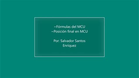 Video Investigación Del Mrua Y Mcu Youtube