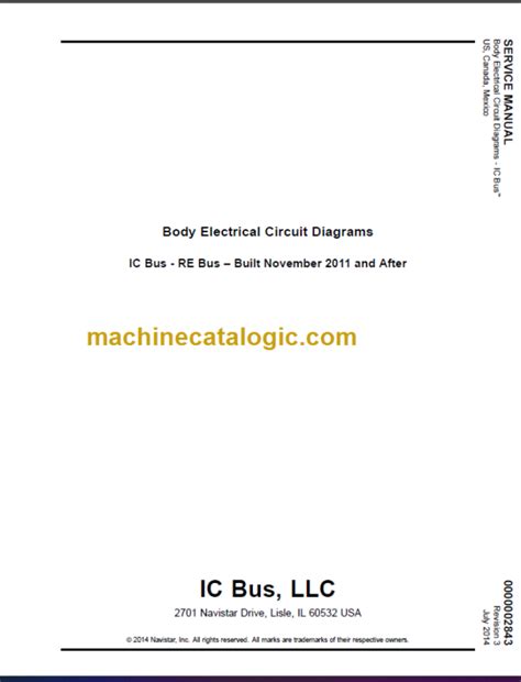 Navistar Ic Bus Re Bus Body Circuit Diagrams Machine Catalogic