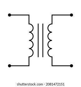 Transformer Electrical Symbol Physics Air Cored Stock Vector Royalty