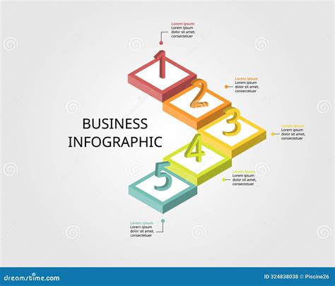 Timeline Ladder Level For Infographic Presentation Template With 5 Number Element For Banner
