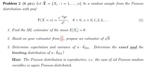 Solved Problem 2 6 Pts Let X Xi I 1 N Be A Random Chegg Com