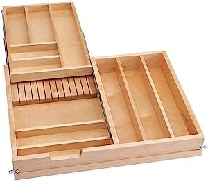 Amazon Com Rev A Shelf 4WTCD 36HSC 1 33 In 2 Tiered Cutlery Drawer Soft Close 33 Natural