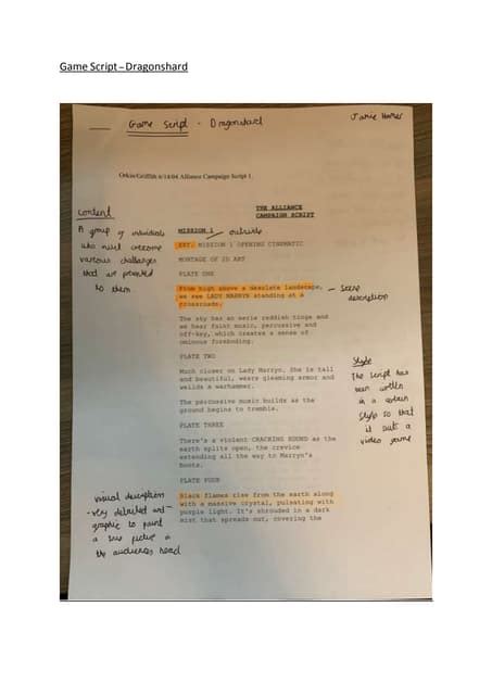 Game Script Pdf