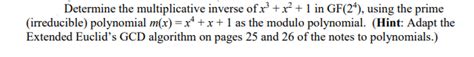 Solved Determine The Multiplicative Inverse Of X X2 1 In