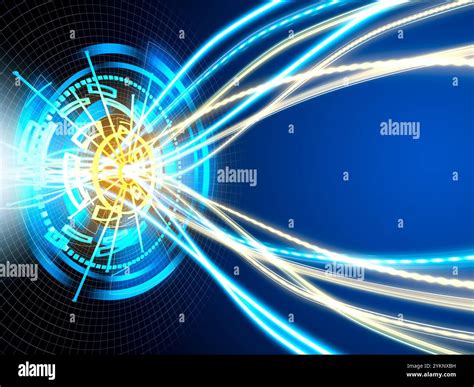 Circular Gui Operation Panel With Meandering Radiation Of Data Beams