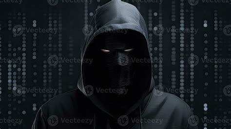 AI Generated Binary Intrigue Anonymous Robotic Hacker Concept Of Hacking AI Generated