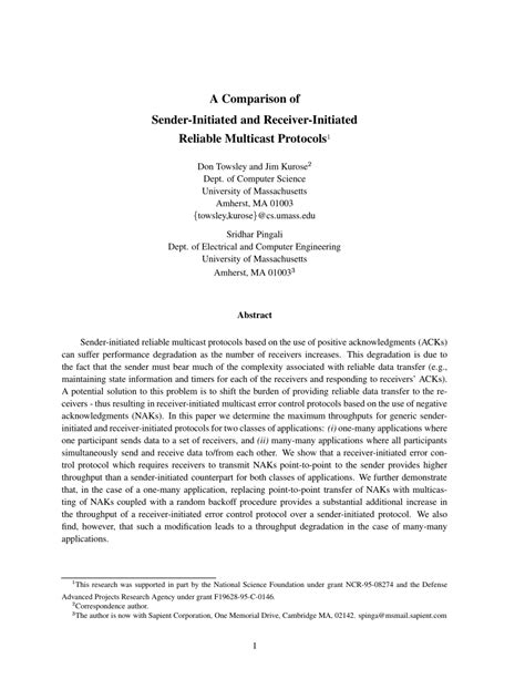 Pdf A Comparison Of Sender Initiated And Receiver Initiated Reliable