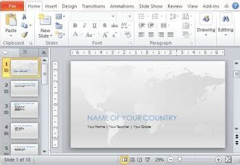 World Map Template For PowerPoint