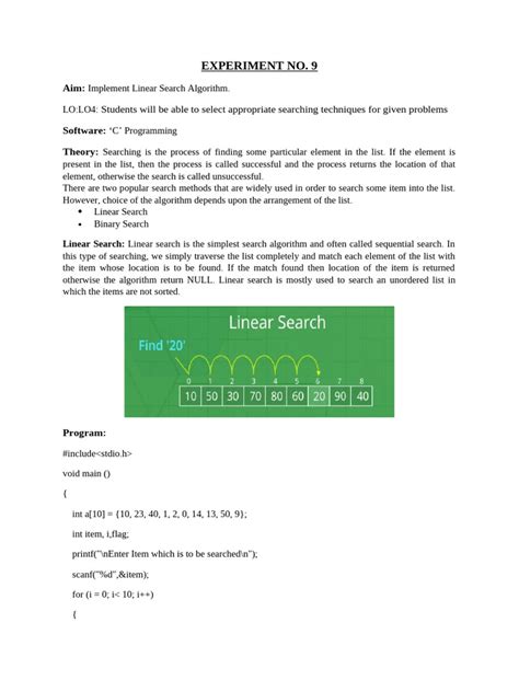 Implement Linear Search Algorithm Pdf
