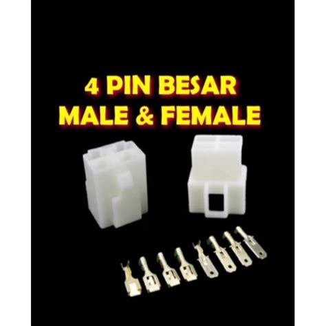 Jual Socket Motor 4 Pin Besar Connektor Kabel Motor Mobil 4pin Skun Male Female Shopee Indonesia
