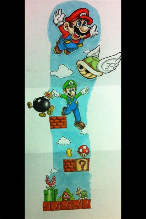 Mario Tattoo Sleeve Design Super Mario Tattoo Super Mario Art Nintendo Tattoo Gaming Tattoo