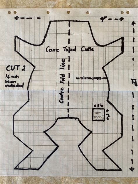 Cane Toad Cutie Bean Bag And Pattern Susies