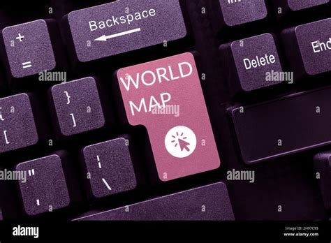 Conceptual Caption World Map Internet Concept A Diagrammatic Representation Of The Surface Of