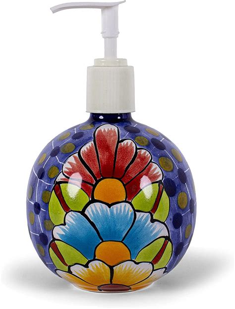 Authentic Mexican Talavera Soap And Lotion Dispenser Colorful Kitchen