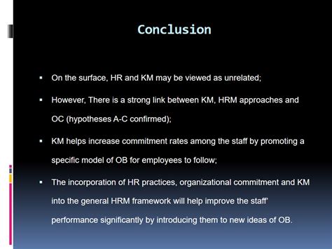 Hrm Practices Organizational Commitment And Knowledge Management