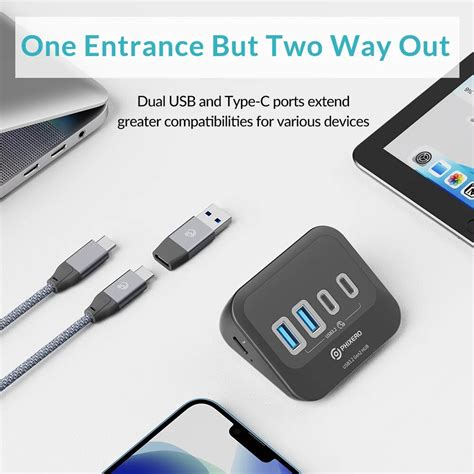 Phixero Usb 3 2 Docking Station Hub 10gbps Splitter Switch Dock Multi Port Sd Card Socket Type C