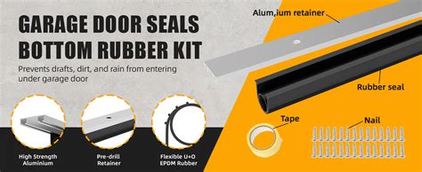Neyway Garage Door Seals Bottom Rubber With Pre Drilled Track Retainer