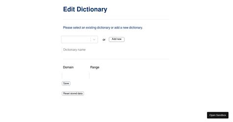 Dictionaryeditor Codesandbox