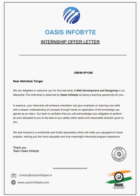abhishek tonger on linkedin oasisinfobyte webdevelopment internship