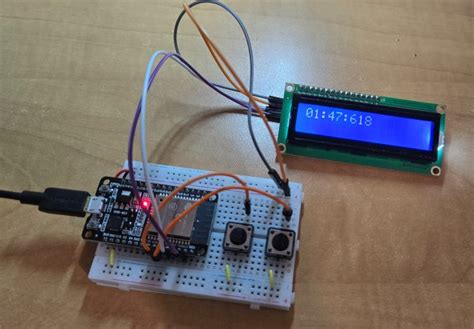 Stopwatch Using Esp32 And Lcd Start Stop Reset Button