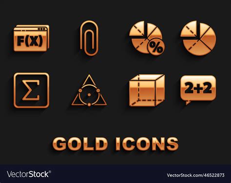Set Triangle Math Graph Schedule Chart Diagram Vector Image