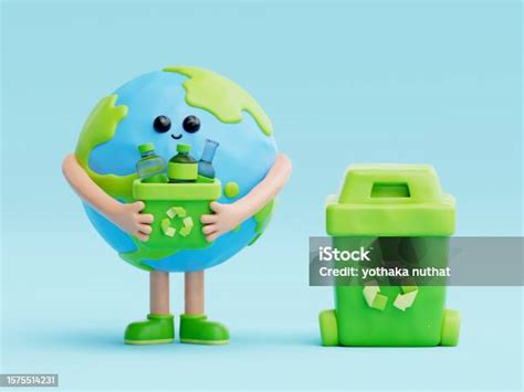 3d 귀여운 지구 만화 캐릭터 세계 환경의 날 지구와 에너지 절약 친환경 3d 렌더링 0명에 대한 스톡 사진 및 기타 이미지 Istock