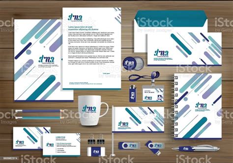 기업 아이덴티티 비즈니스 템플릿 디자인 벡터 추상적인 문구 선물 항목 색상 홍보 기념품 요소 링크 디지털 기술 세트 가방에 대한 스톡 벡터 아트 및 기타 이미지 Istock