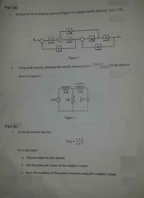 Solved Part A Reduce The Block Diagram Shown In Figurel Chegg