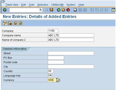 Knowledge Tree SAP Company Code Configuration
