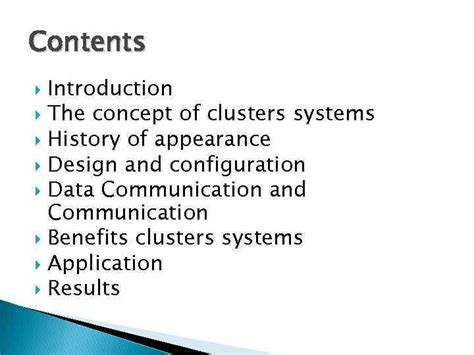 computer clusters systems contents introduction the concept