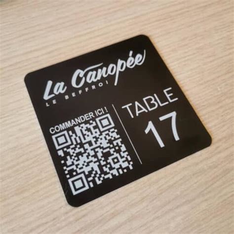 Plaque Qr Code Gravé 6x6cm Plastique Primolaser