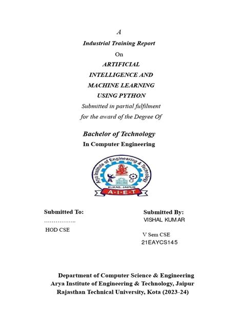 Ai Ml Training Report Pdf