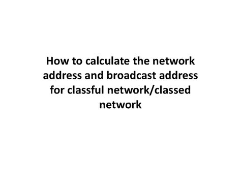 How To Calculate The Network Address And Broadcast How To Calculate The Network Address And